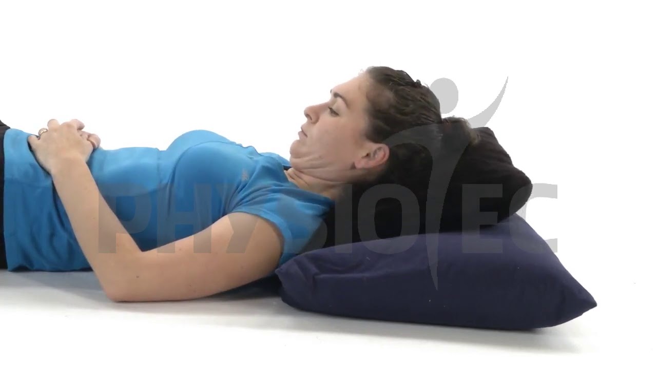 Supine, neck flexors strengthening, head lift - YouTube