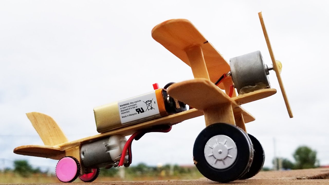 DIY Amazing idea | How to create a craft fighter with a mini DC motor ...