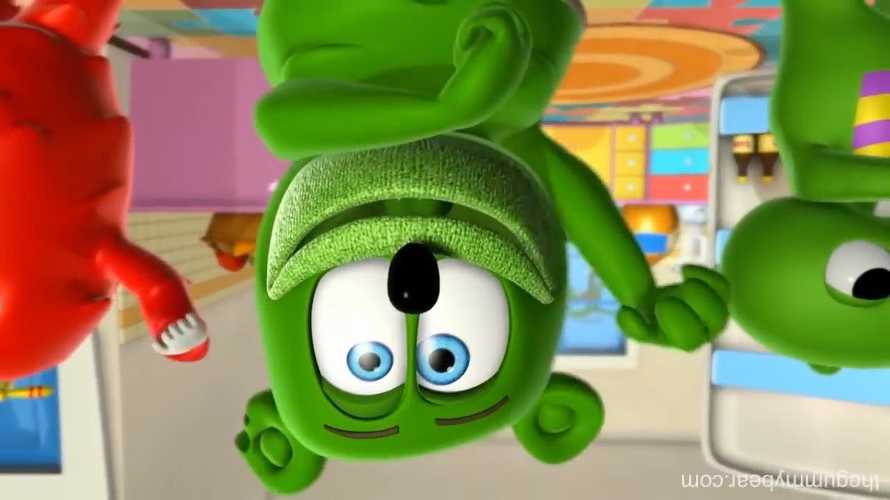 Gummibär UPSIDE DOWN Gachapin Mukku Japanese Gummy Bear Song - YouTube