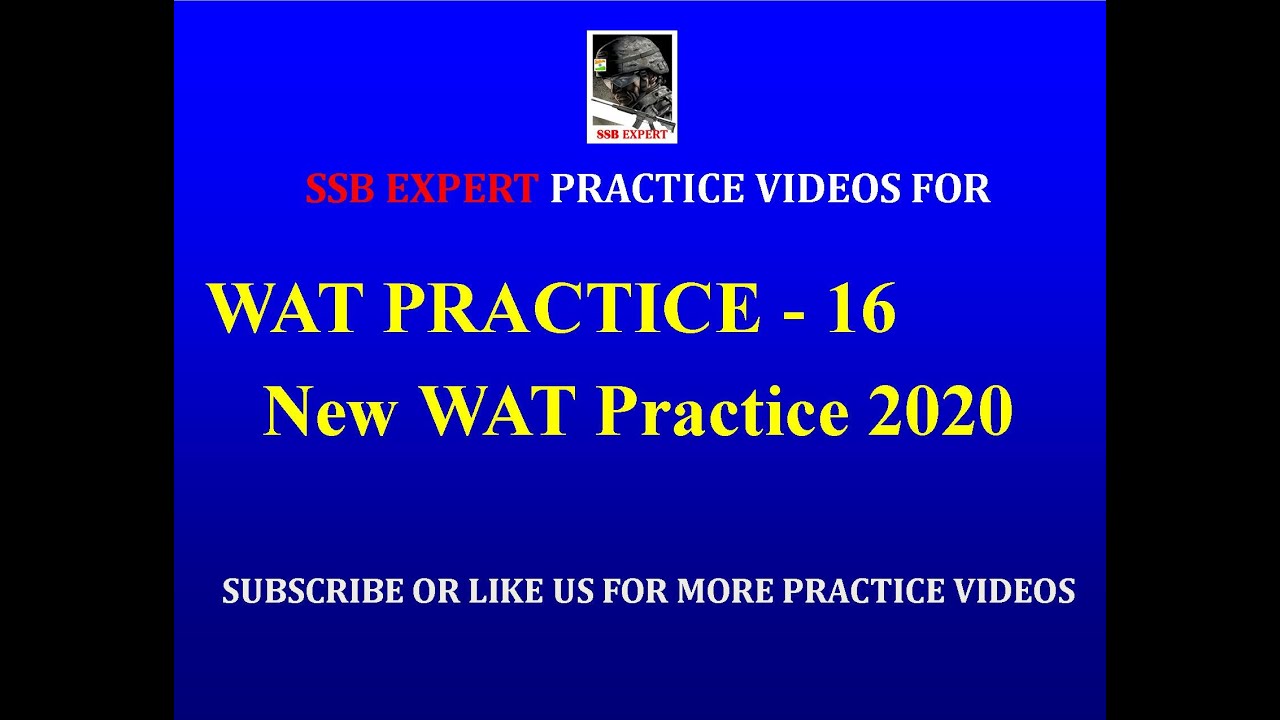WAT Practice Set - 16 II SSB Interview Preparation (Online Free) for ...