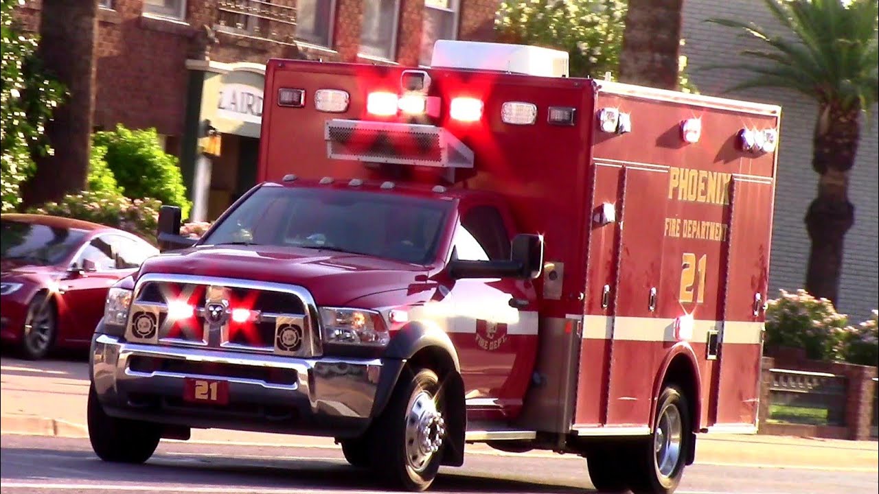 Phoenix Fire Dept. Rescue 21 Transporting - YouTube