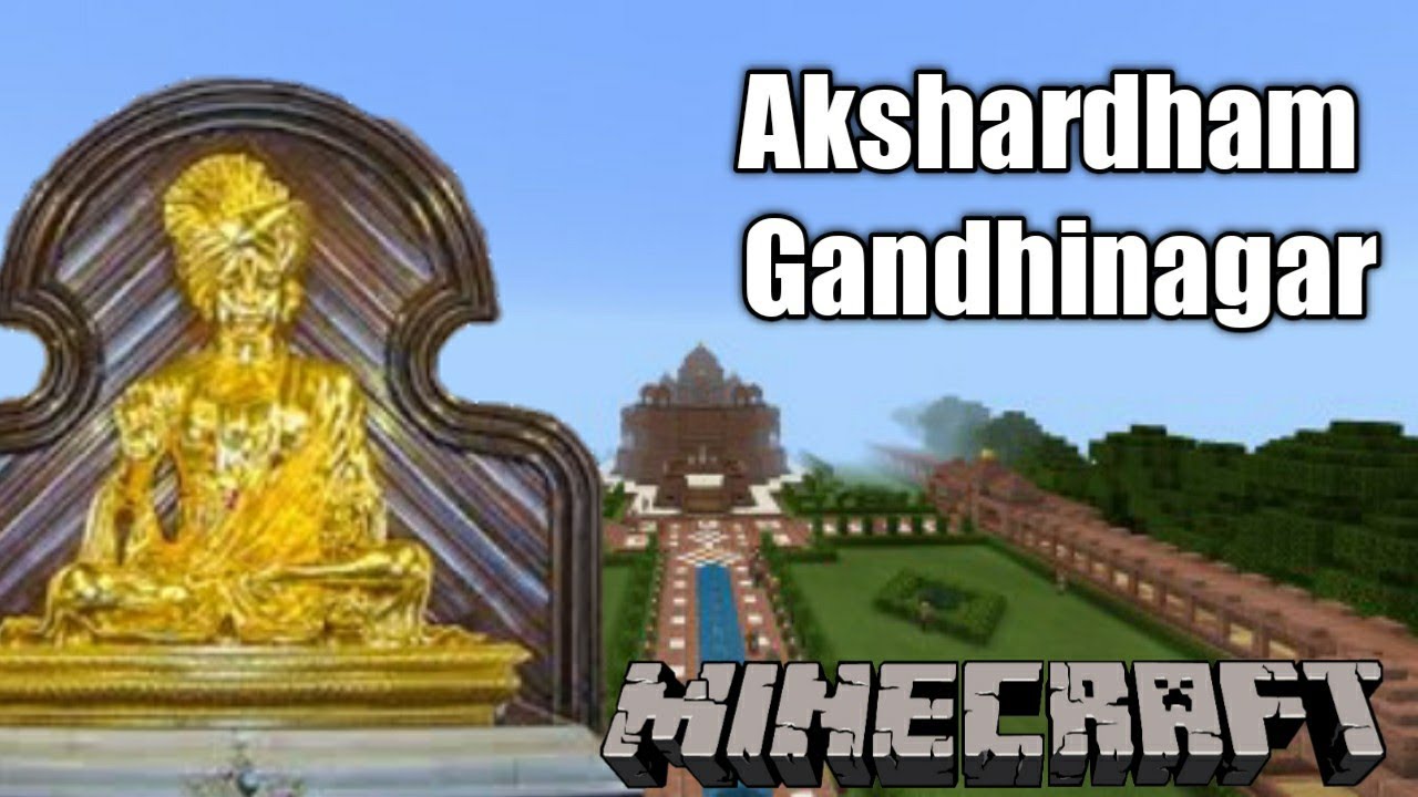 Akshar Dham Gandhi Nagar in minecraft with rtx - YouTube