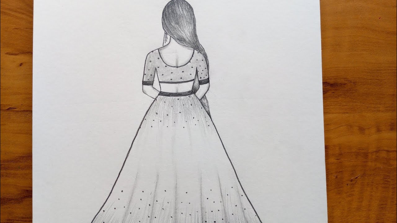 How to draw beutiful girl ||back side girl drawing||pencil sketch for ...