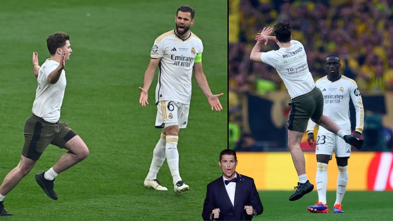 😳A Pitch invader Hit the SIU CELEBRATION During Real Madrid vs Dortmund ...