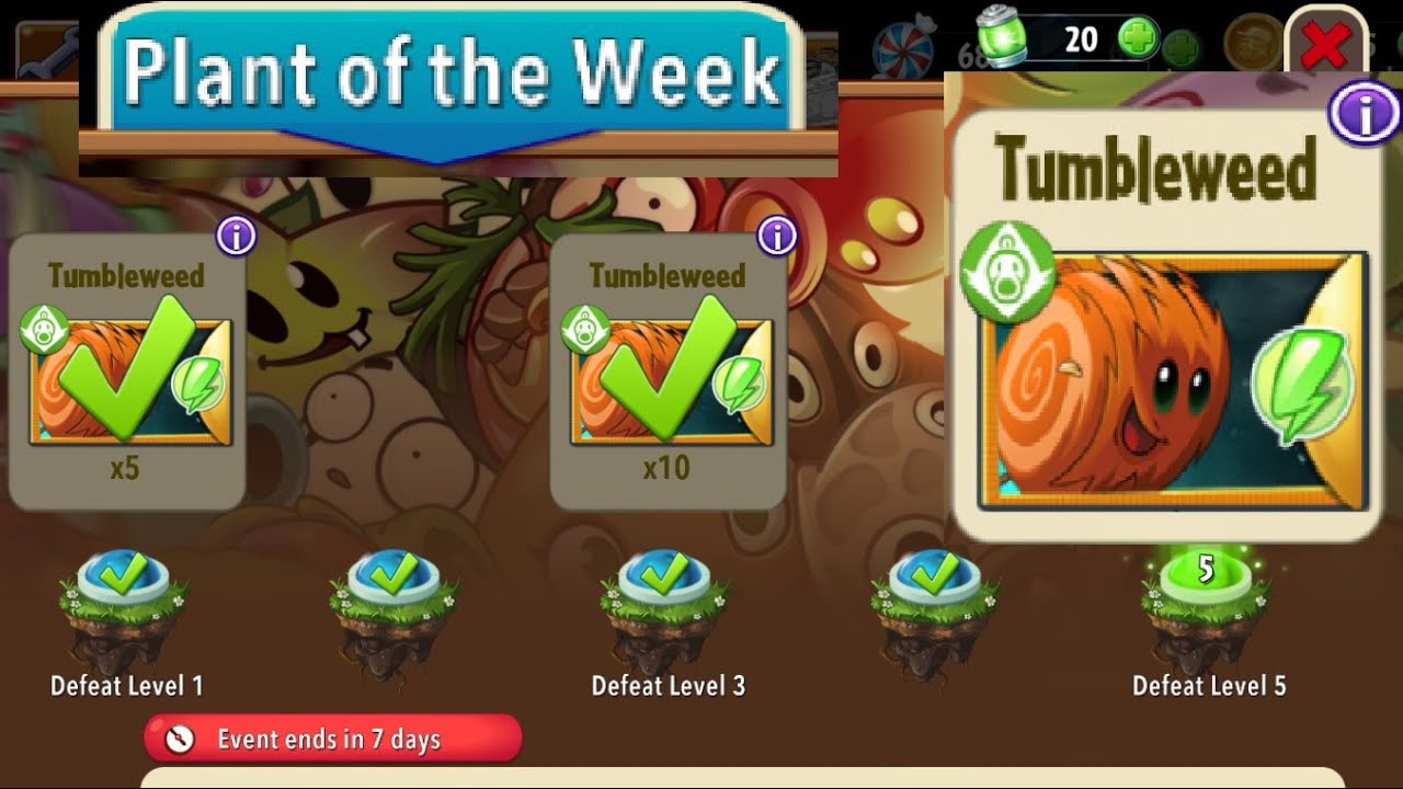 PLANTS VS ZOMBIES 2 - TUMBLEWEED - PLANT OF THE WEEK - gameplay - 2025 ...