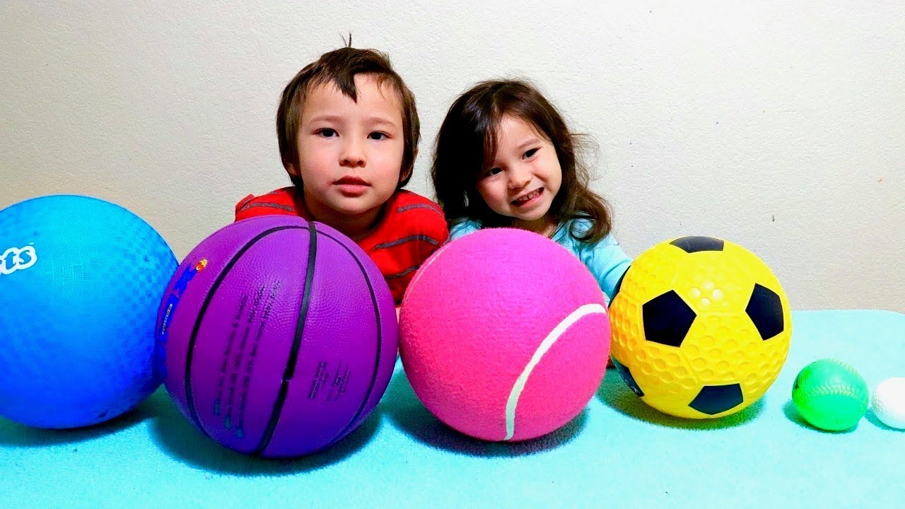 Learn Colors with Sport Ball and Indoor Playtime with Play Tunnels for ...