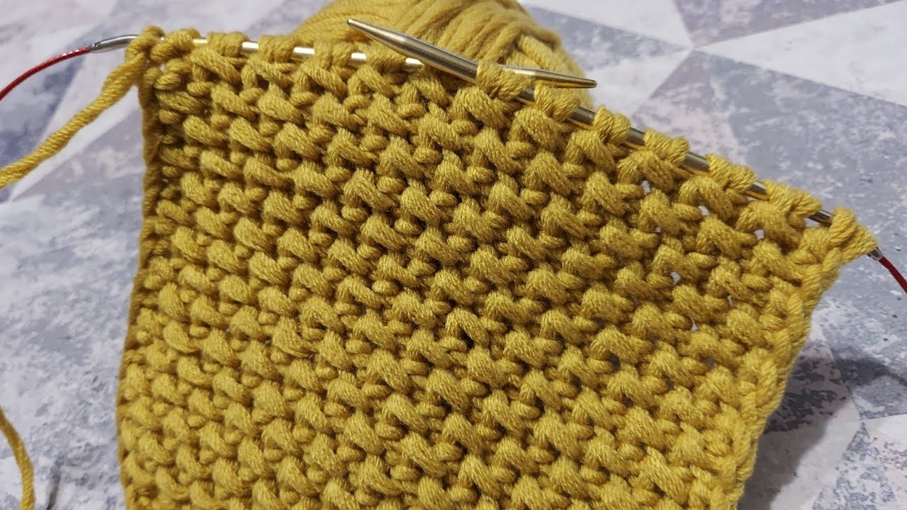 Easy Semi Dense Knitting Pattern | 4 row repeat - YouTube