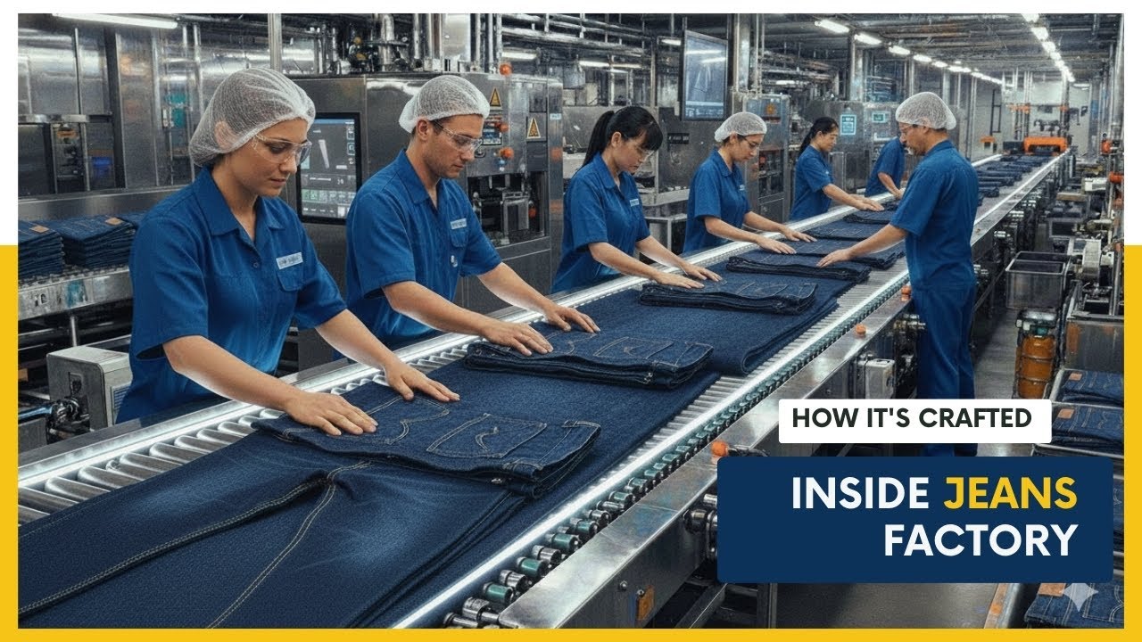 Inside the Jeans Factory: How Jeans Are Made Step by Step (Full Factory ...