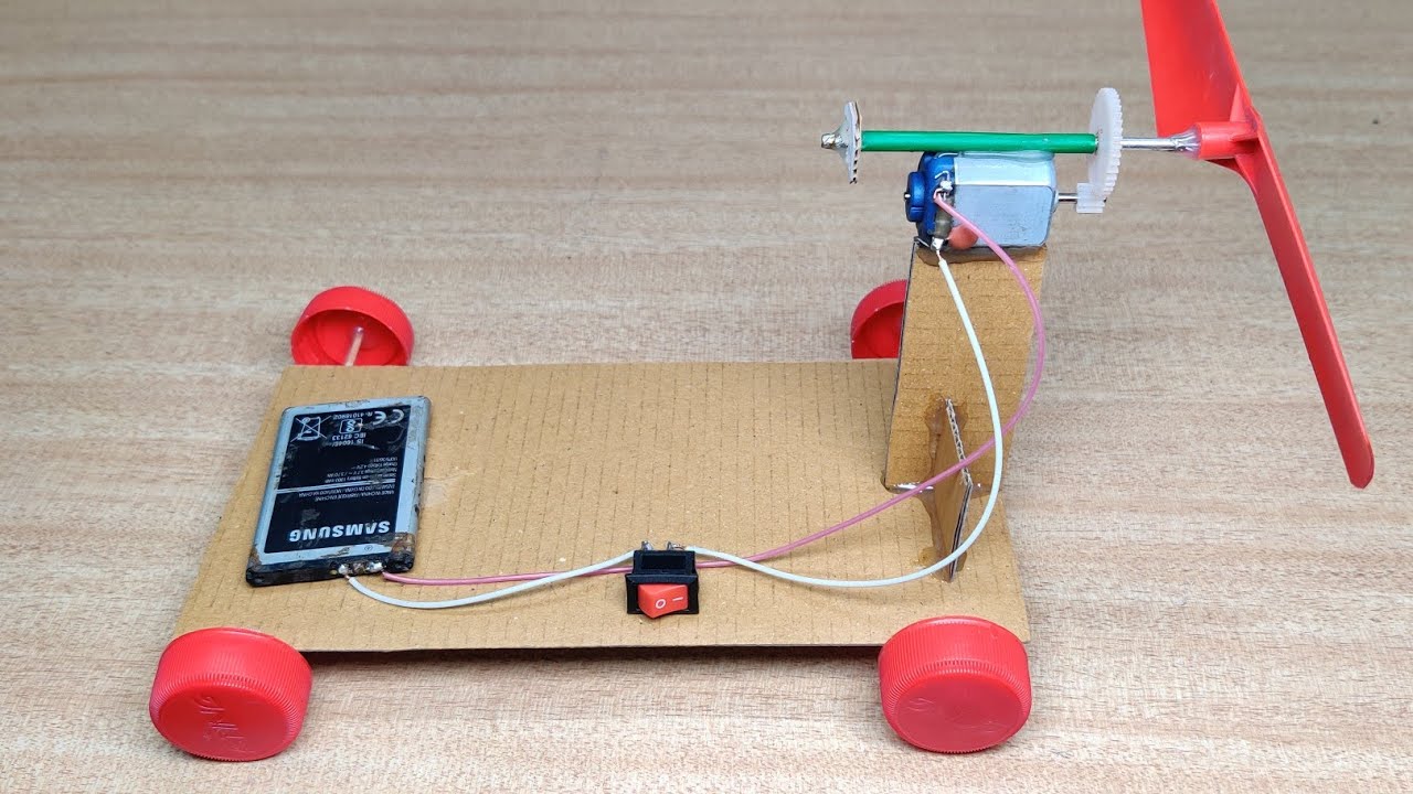 How to make Speed Air car with DC Motor at Home Very Simple Science ...