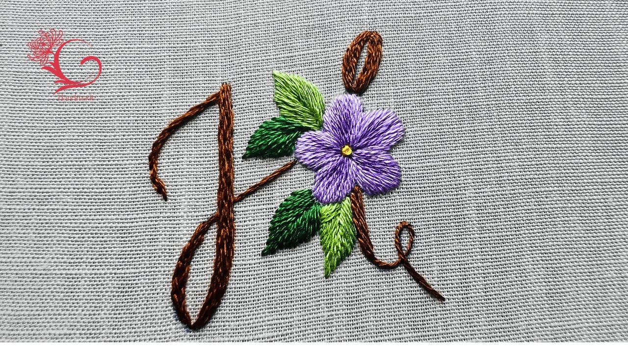Hand Embroidery Tutorial | How to Embroider the Letter H with Floral ...