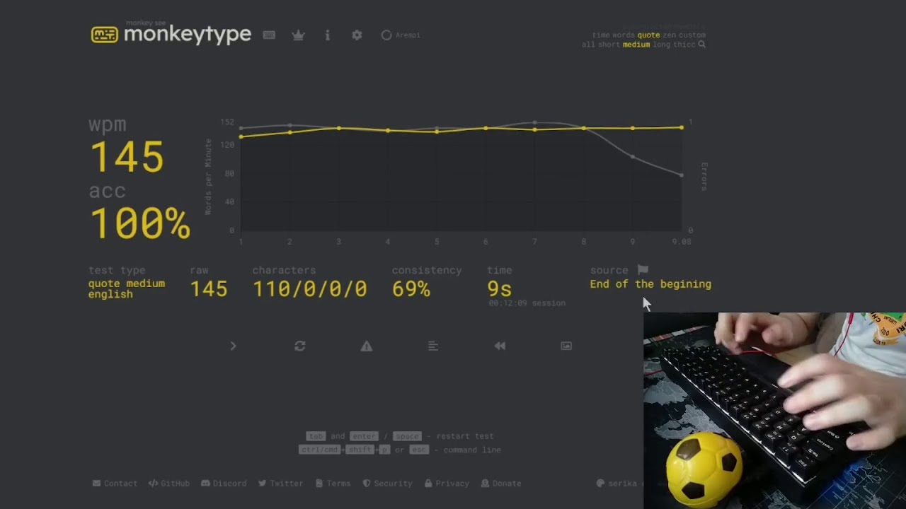 I want to reach 200 WPM Day 115 - 145 WPM (New Personal Best) - YouTube