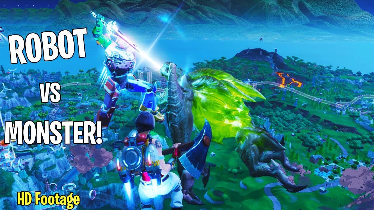 ROBOT VS MONSTER EVENT HD Footage | Fortnite SEASON 10 EVENT - YouTube