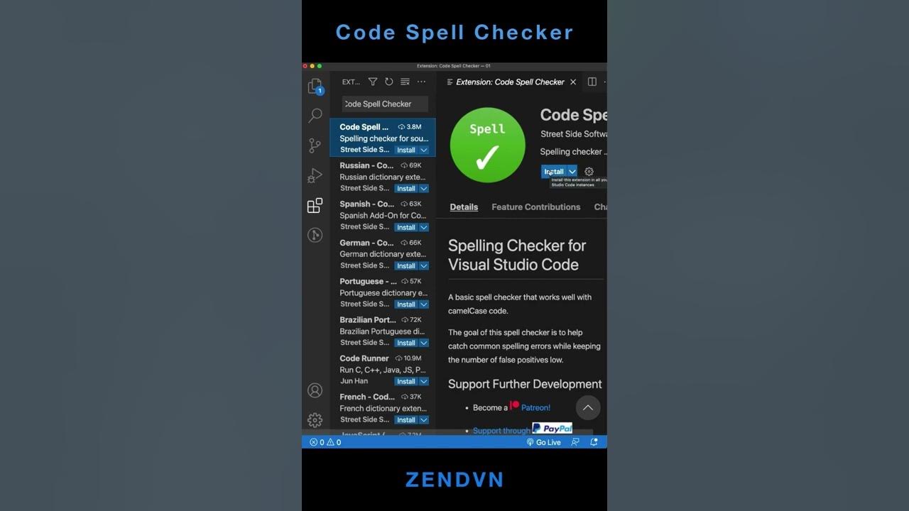 Visual Code Extension - Code Spell Checker - YouTube