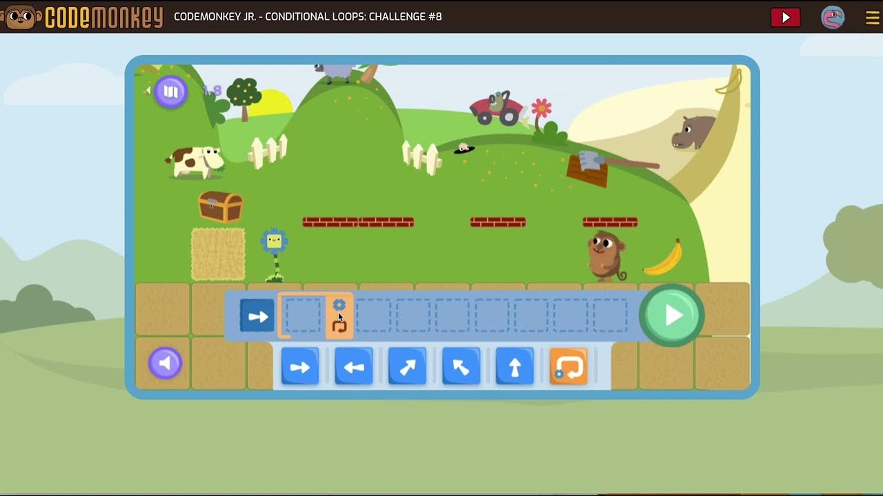 CodeMonkey Jr Conditional Loops 8 - YouTube