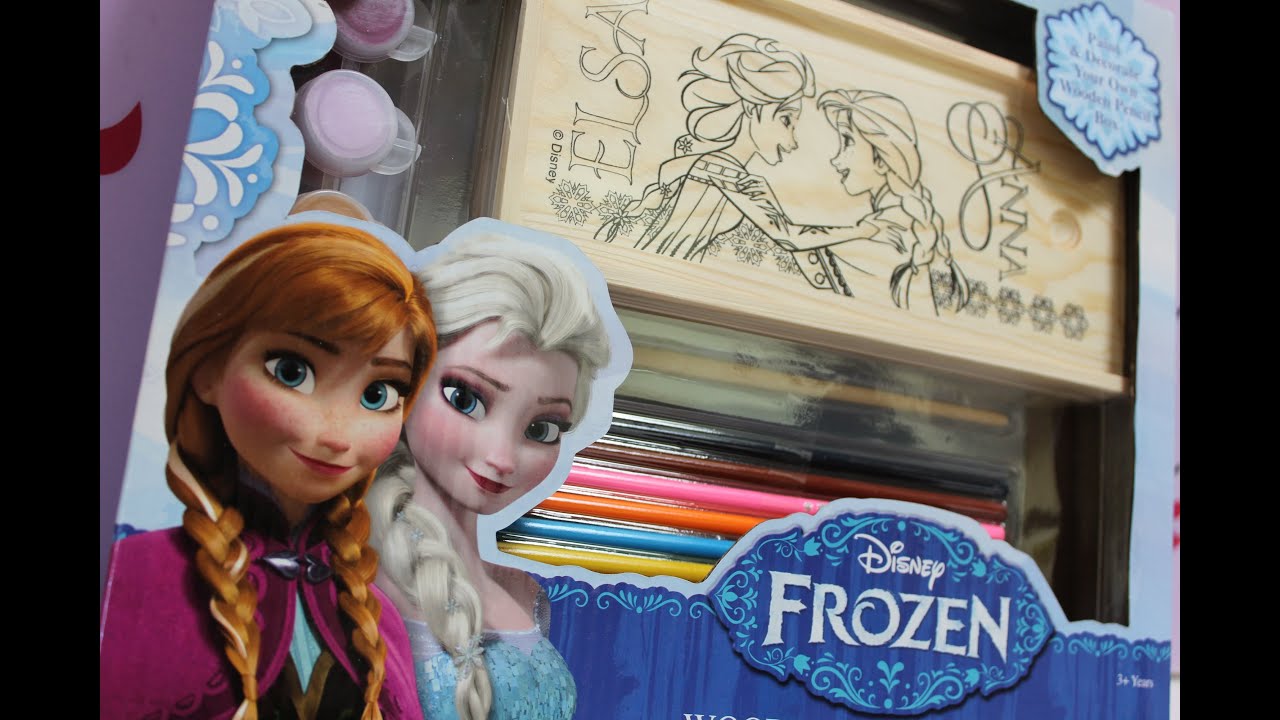 Disney FROZEN Decorate and Paint Anna & Elsa on the wooden pencil box ...