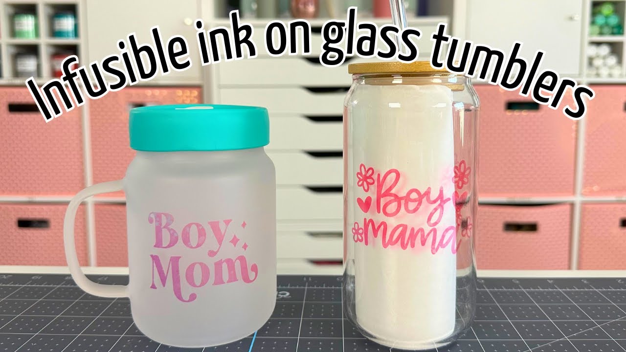 How to use Cricut infusible ink on glass tumblers tutorial | Frosted or ...