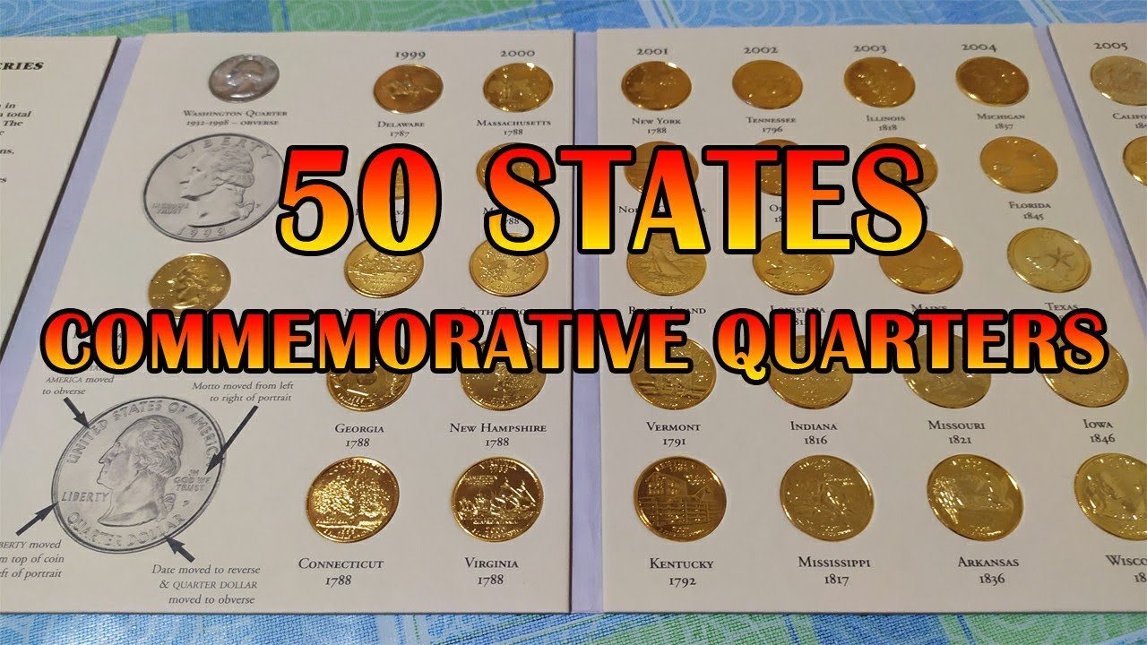 50 STATE COMMEMORATIVE QUARTERS 1999-2008 - YouTube