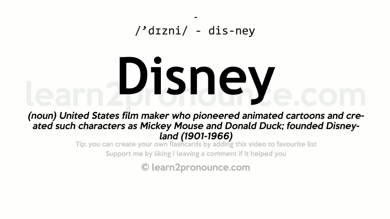 Pronunciation of Disney | Definition of Disney - YouTube