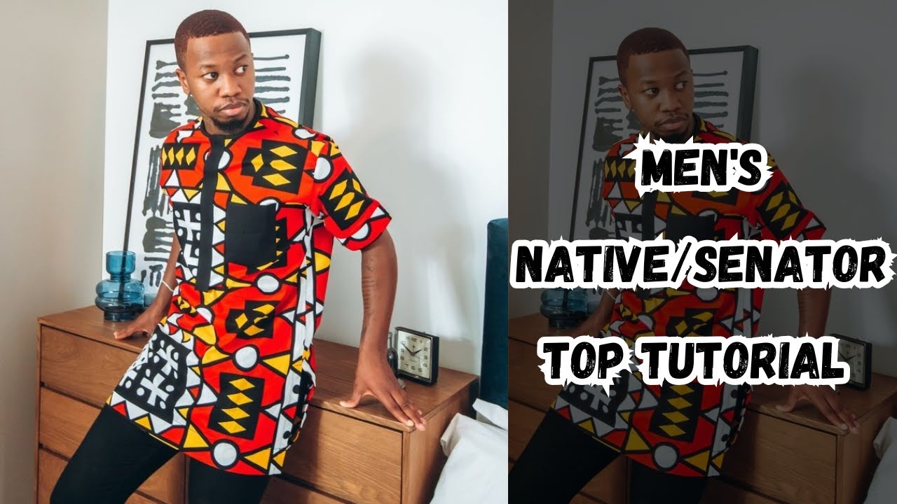 How to Cut and Sew Men's Native top/Senator Part 1 (Well Detailed ...