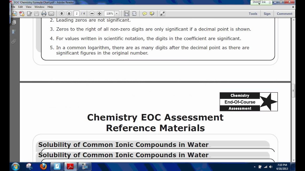 Part 2 Chemistry EOC Benchmark - YouTube