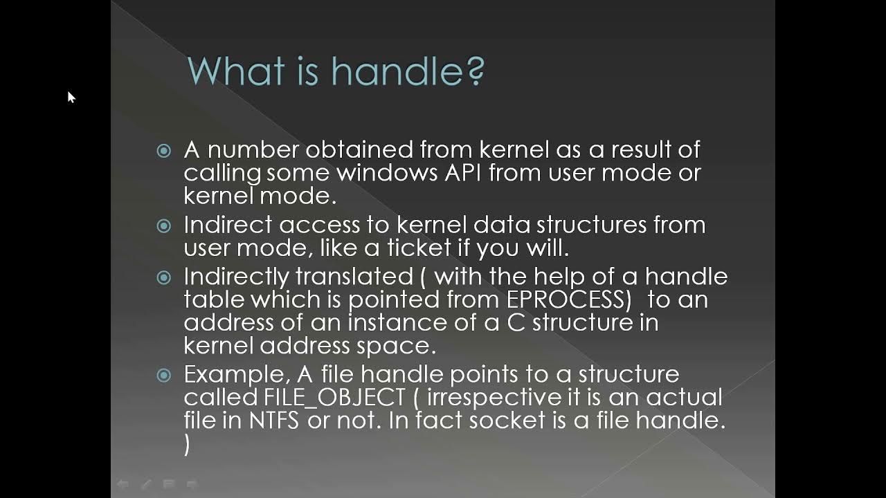 Windows Internals - Processes Part 11 of 20 - Assets of process handles of objects - YouTube