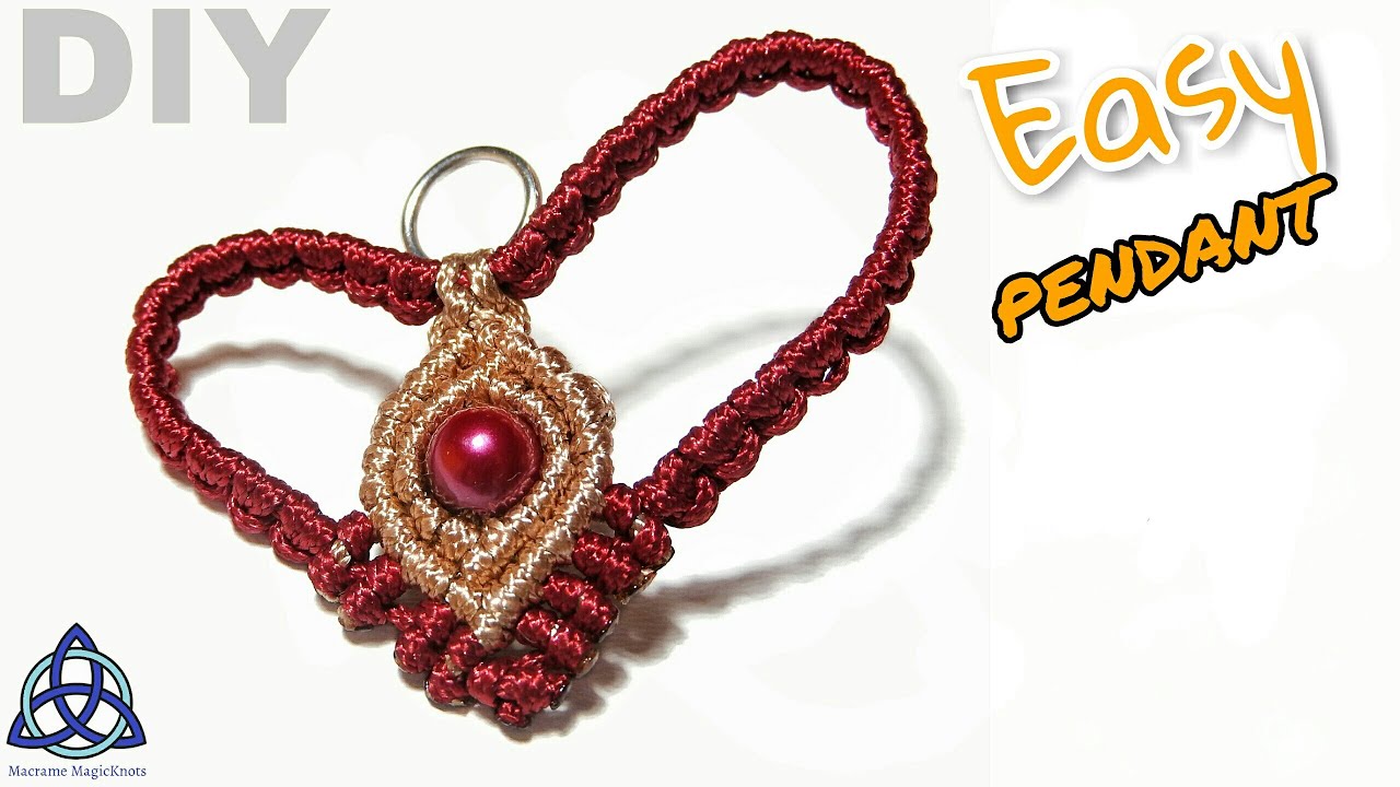 DIY Macrame Heart Pendant | Easy Macrame Tutorial - YouTube