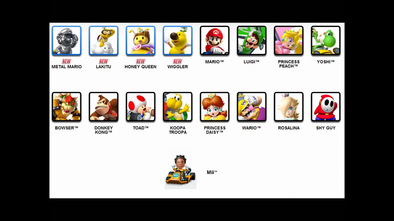 Mario Kart 7 All the Characters - YouTube