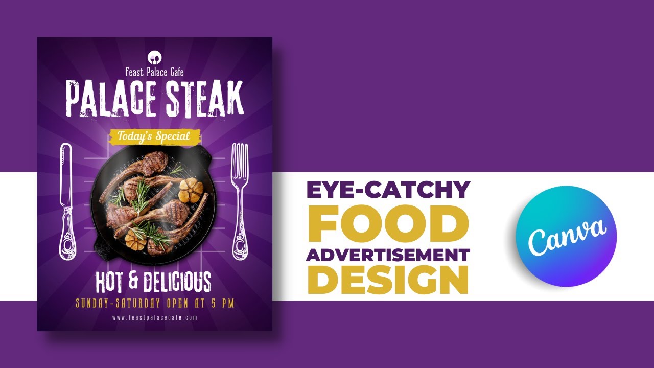 Simple and Eye Catchy Food Post Design in Canva - YouTube