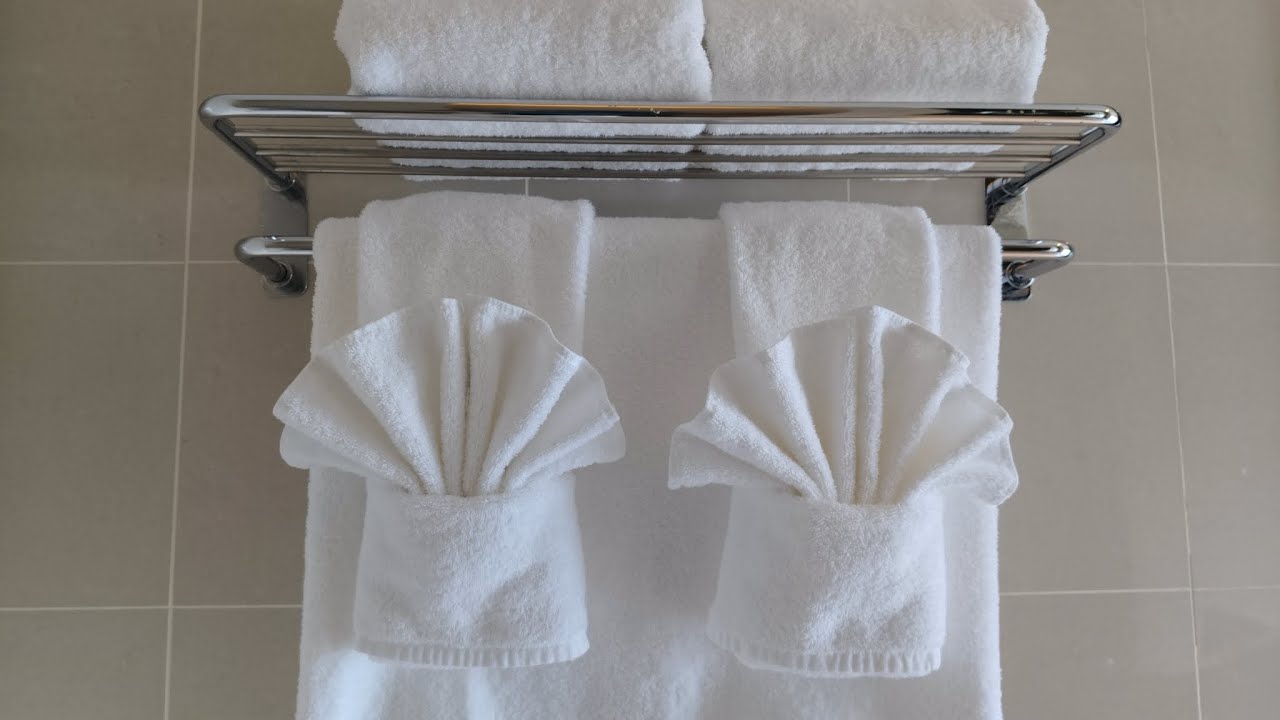 how to make bathroom towel folding design||easy ideas decoration||Towel ...