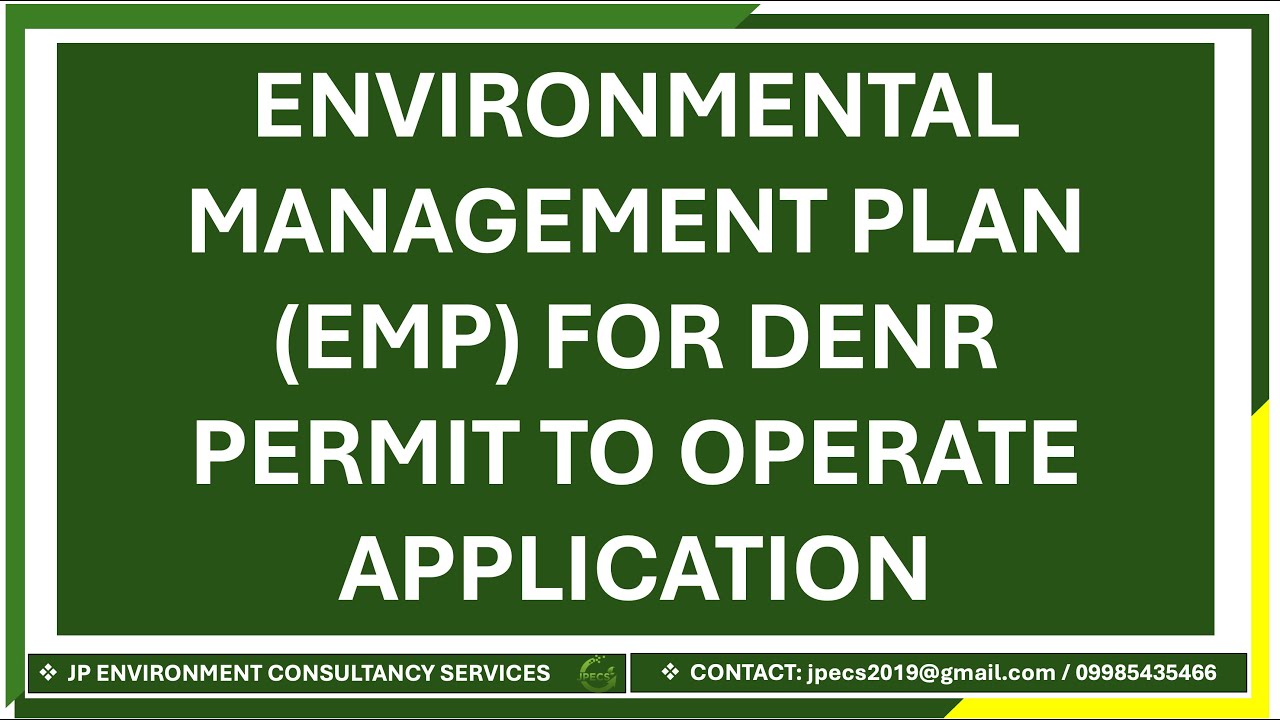 Lesson 140. Environmental Management Plan EMP for PTO Application - YouTube