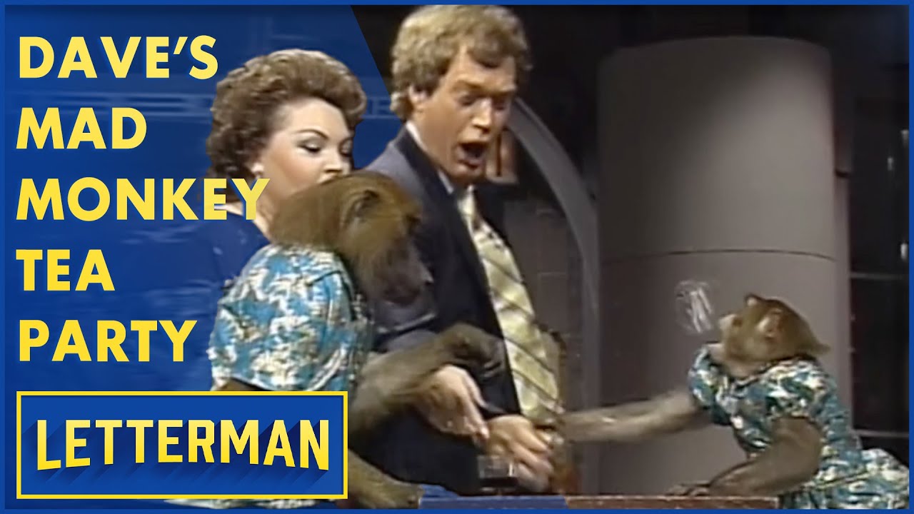 Dave's Mad Monkey Tea Party | Letterman - YouTube