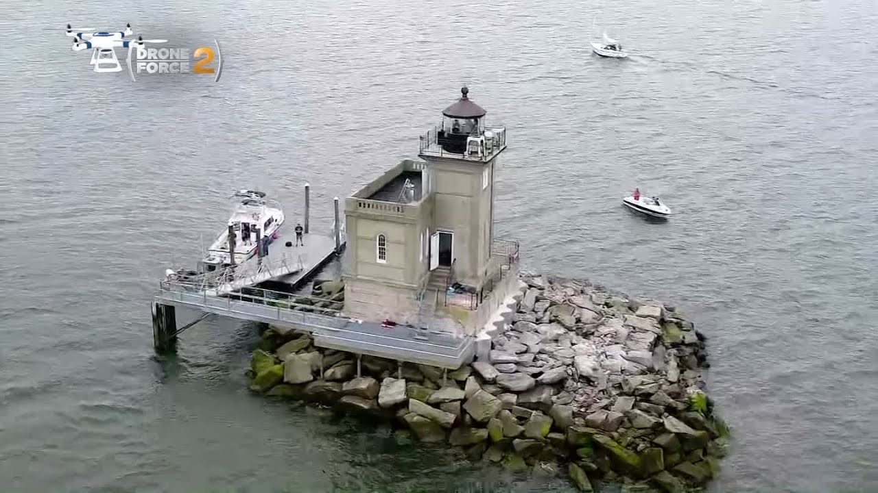 Web Extra: A Fly-Around Drone View Of The Huntington Lighthouse - YouTube