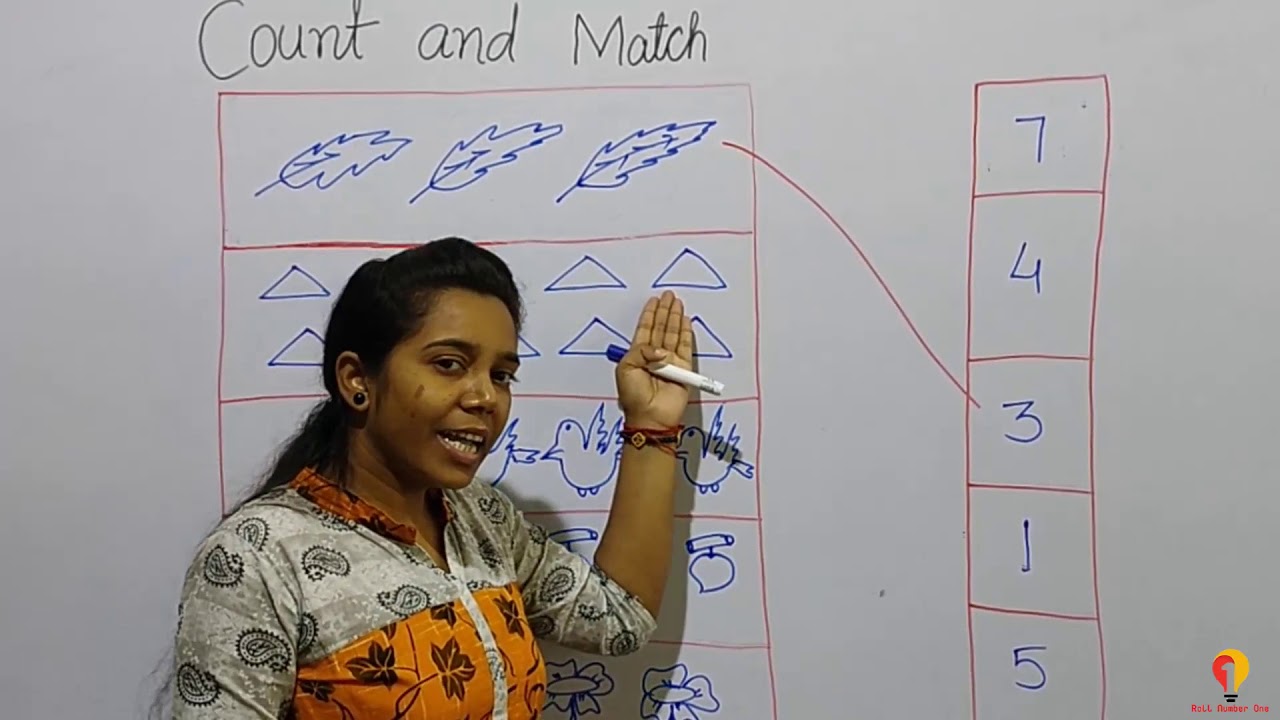 2.3 UKG maths in hindi | number names | count and match | UKG maths in ...