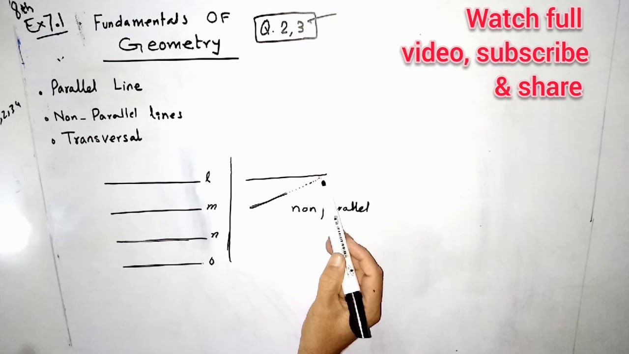 EightEx7.1(1) - Geometry | Parallel & Non Parallel Lines - YouTube
