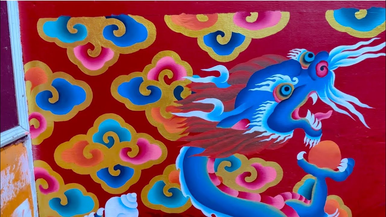 Sikkim Dragon painting ⁠ ⁠@wodzer4253 Sikkim Gangtok deorali school ...