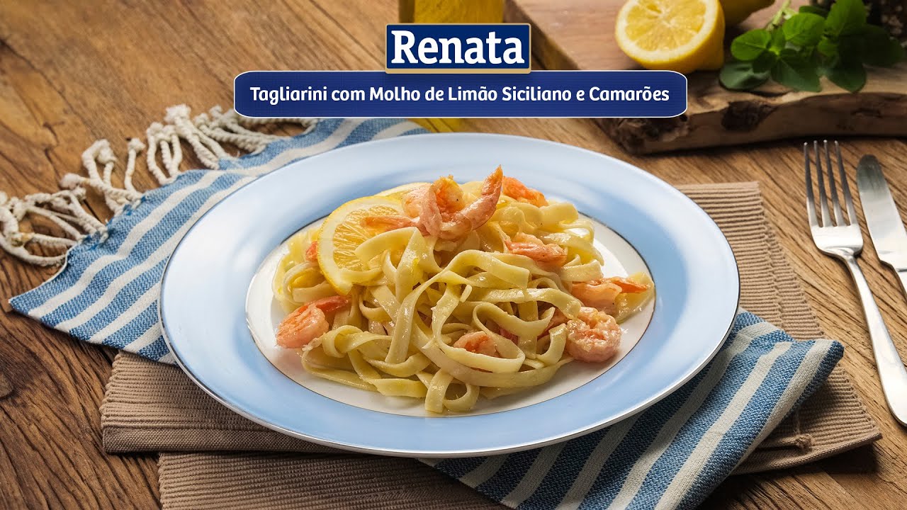 Receita de Tagliarini com Molho de Limão Siciliano e Camarões - YouTube