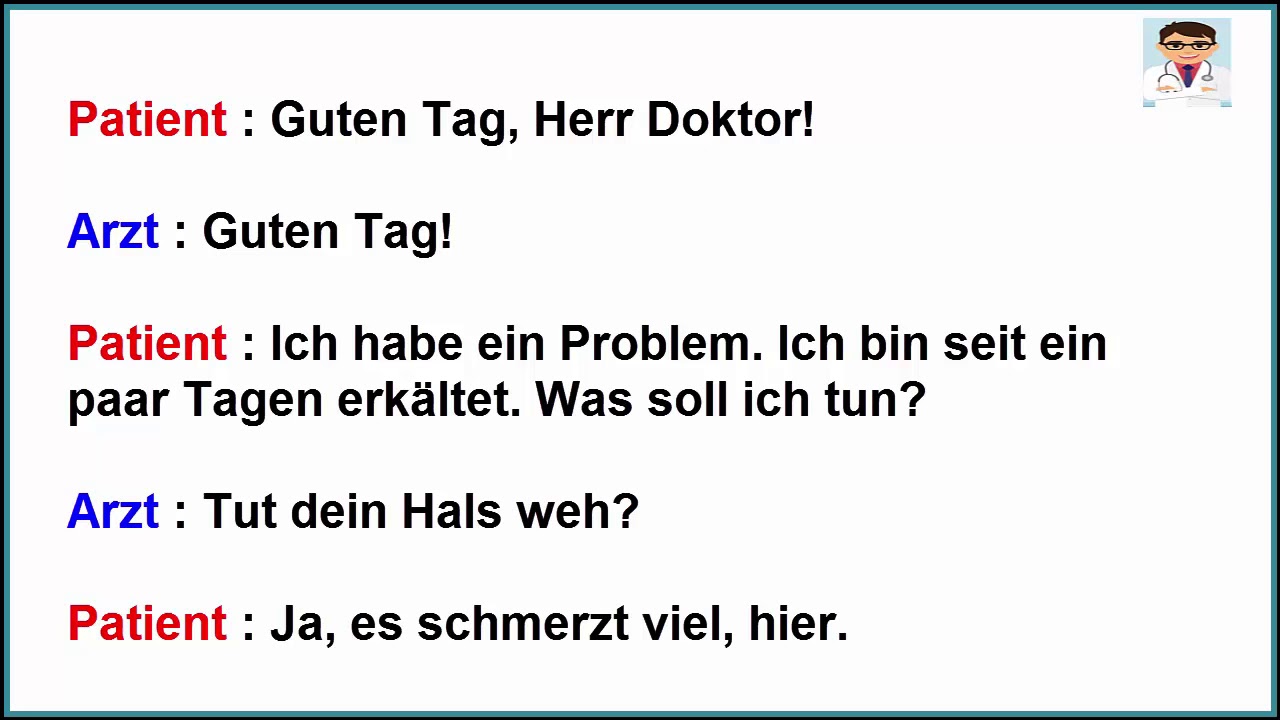 Deutsch # 1 arzt und patient dialogue - YouTube