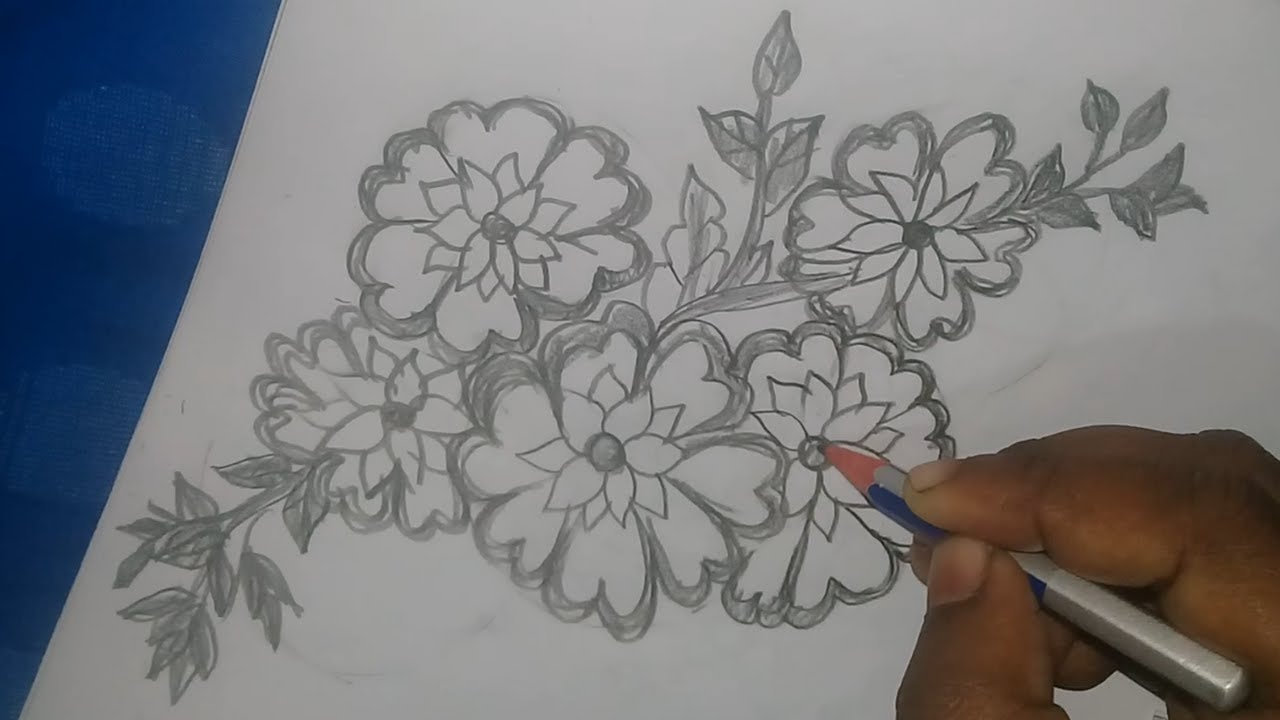 How to draw a beautiful flower step by step - YouTube