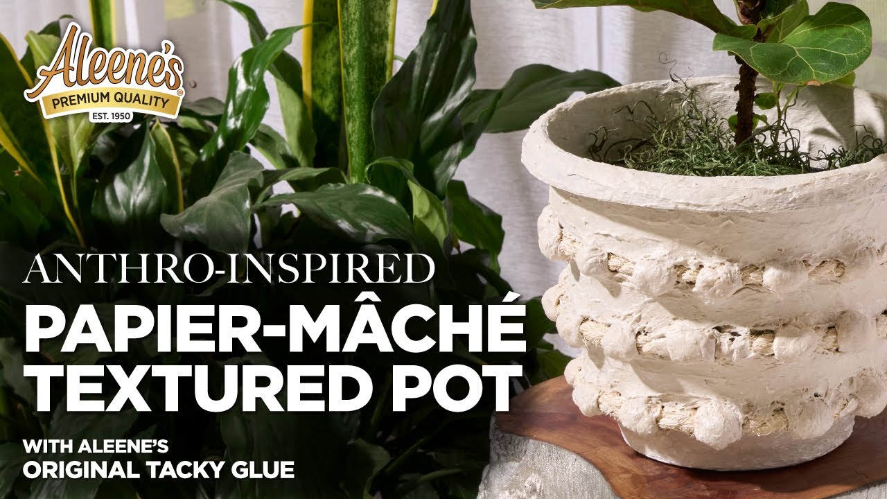 Anthro-Inspired Textured Pot Dupe with Papier-Mâché and Tacky Glue 🌱 ...