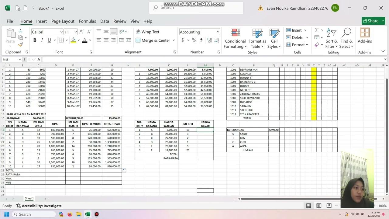 Tugas Latihan 8 Teknologi Informatika || Rumusan di Excel ( Relatif, Absolute, Semi Absolute ...