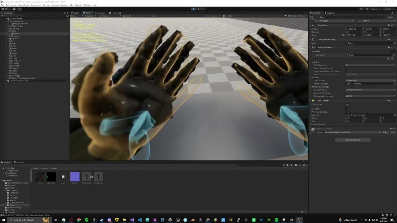 Basic vr hand collision - YouTube