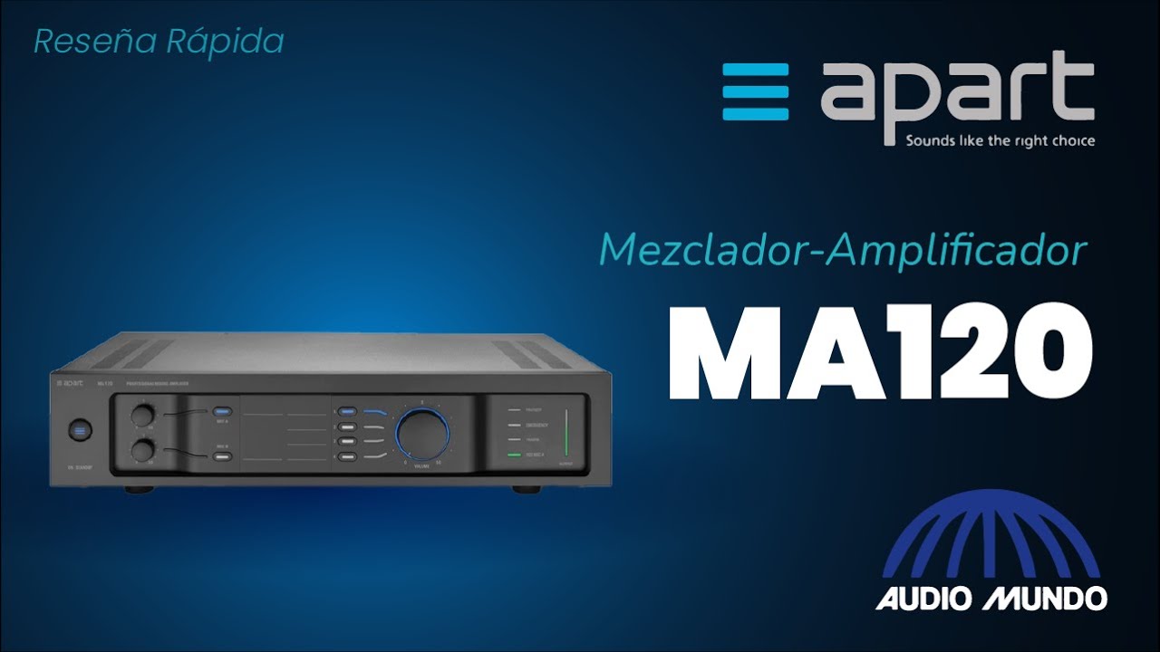 Amplificador mezclador integrado marca Apart modelo MA120 - YouTube