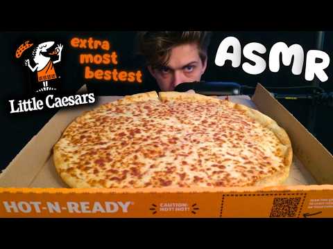 ASMR Eating EXTRA Cheesy Little Caesars Pizza (Extra Most Bestest Mukbang)