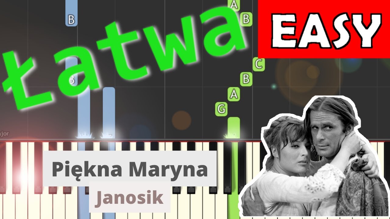 🎹 Piękna Maryna (Janosik) - Piano Tutorial (łatwa wersja) 🎵 NUTY W ...