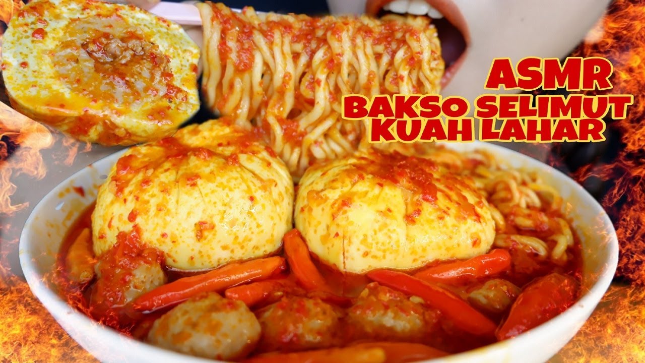 DOUBLE PEDES ASMR BAKSO SELIMUT KUAH LAHAR CABE PEDESNYA BIKIN SALTING ...