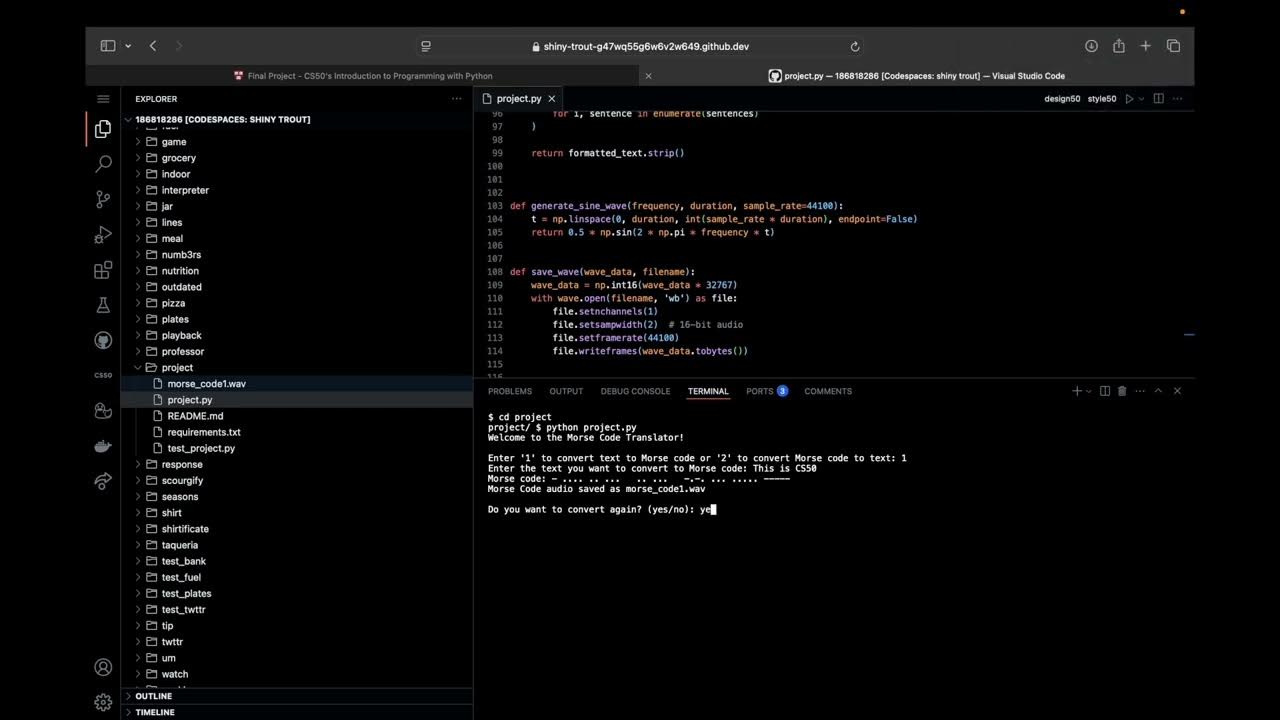 CS50P Final Project - Morse Code Translator - YouTube