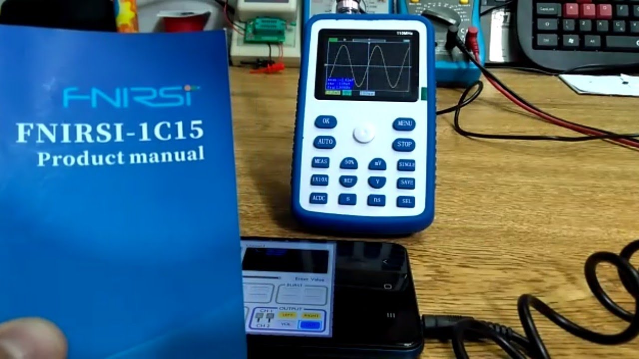 Teste operacional osciloscópio digital FNIRSI 1C15 - YouTube