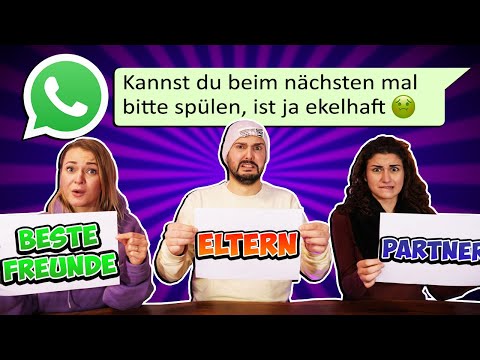 ELTERN, PARTNER, BESTE FREUNDE CHALLENGE 2! Wie reagieren sie auf peinliche & unhöfliche WhatsApps?