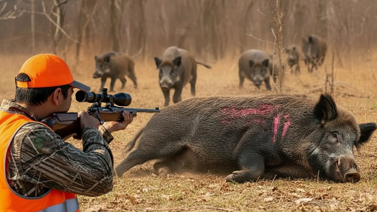 How a Hunter Stops a Charging Wild Boar With One Precise Rifle Shot ...