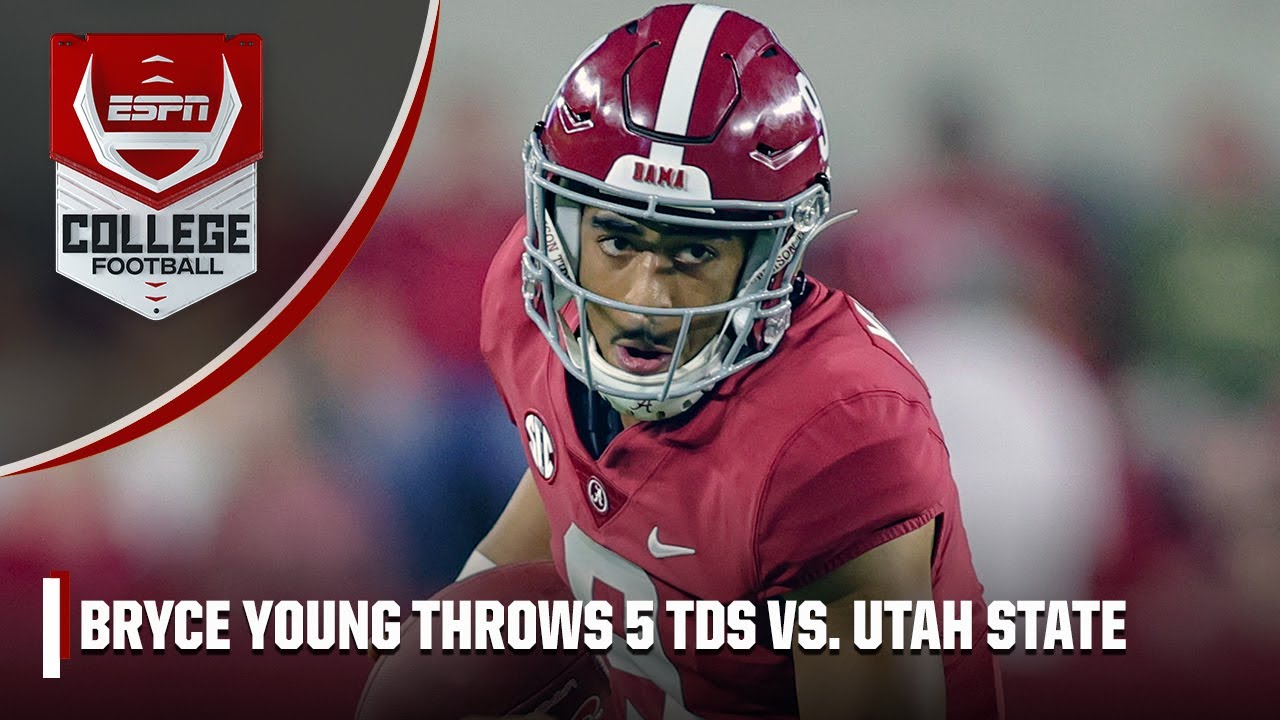 Bryce Young DOES IT ALL vs. Utah State 🔥 195 passing YDS & 100 rushing ...